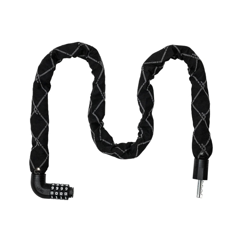ULAC Kombat Steel Combo Chain Lock - Black/Neo - bikes.com.au