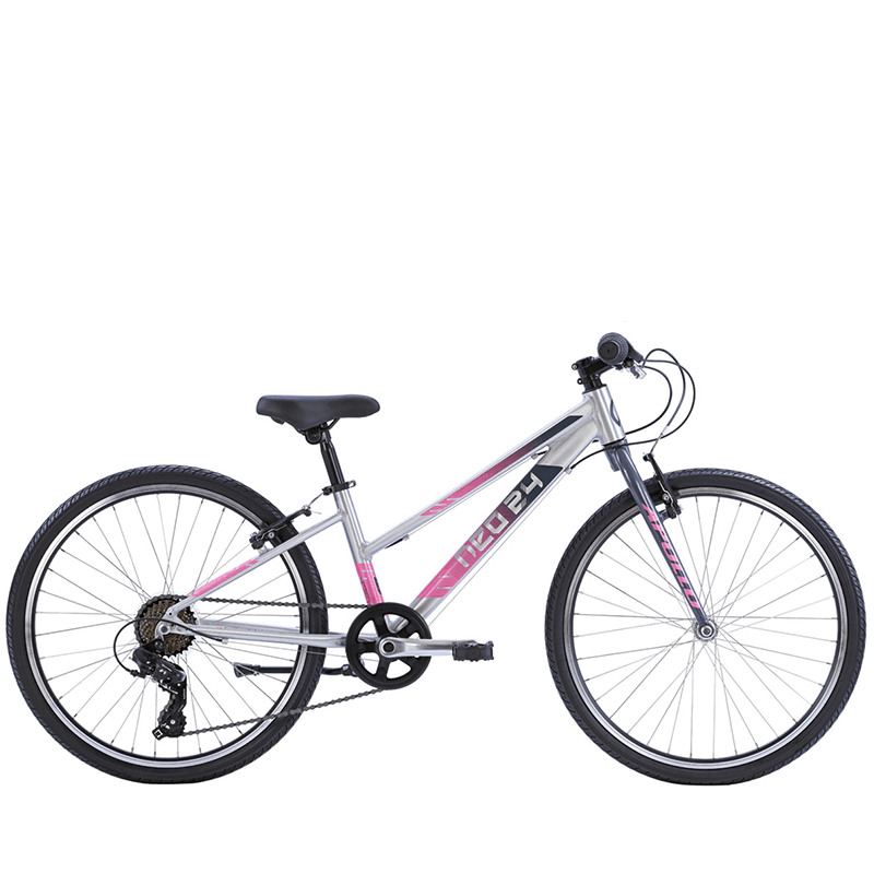 Apollo NEO+ 24" 7 Speed Kids Bikes - Brushed Alloy / Charcoal / Pink F ...